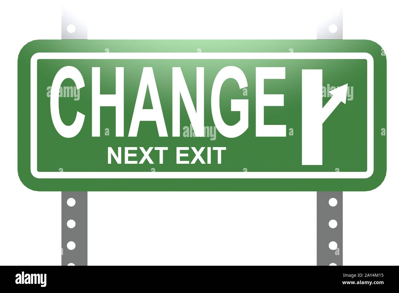 Change green sign board isolated Stock Photo - Alamy