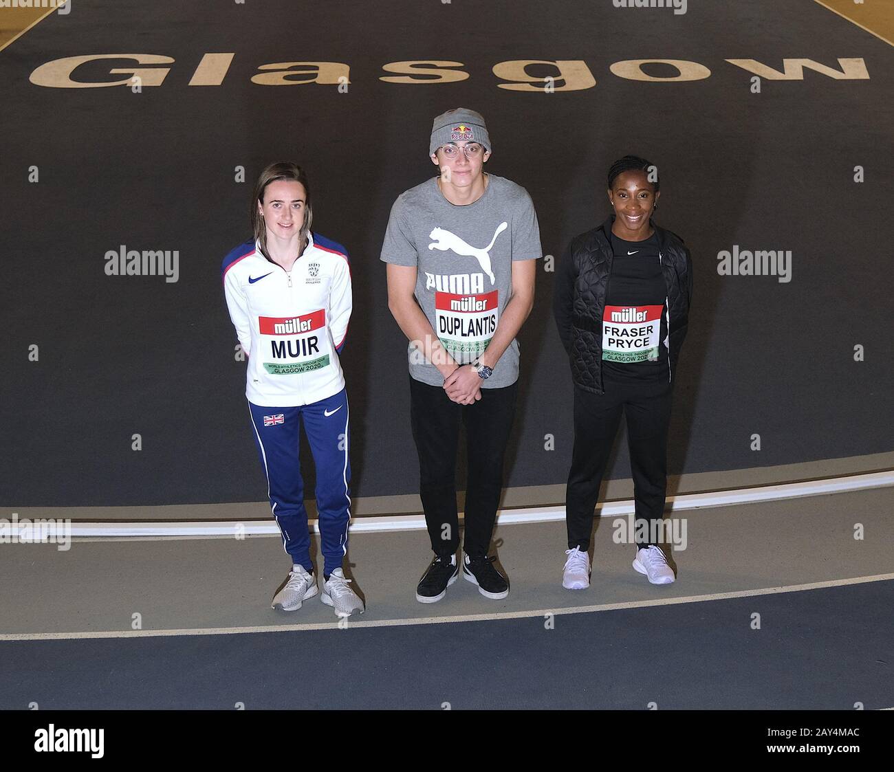 Glasgow, UK. 14th Feb, 2020. Laura Muir (GBR), Shelly-Ann Fraser-Pryce ...