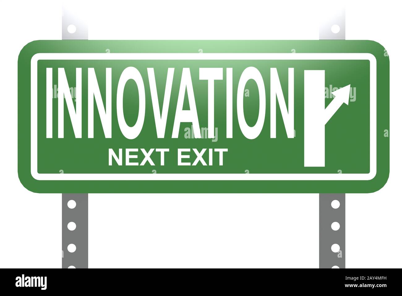 Innovation green sign board isolated Stock Photo - Alamy