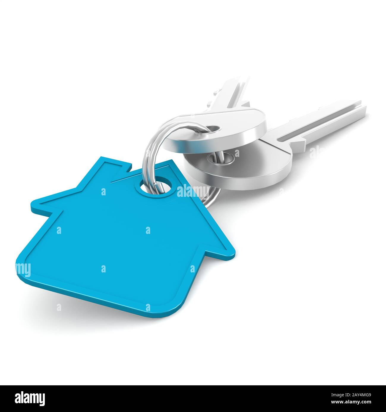 Blue house key Stock Photo - Alamy