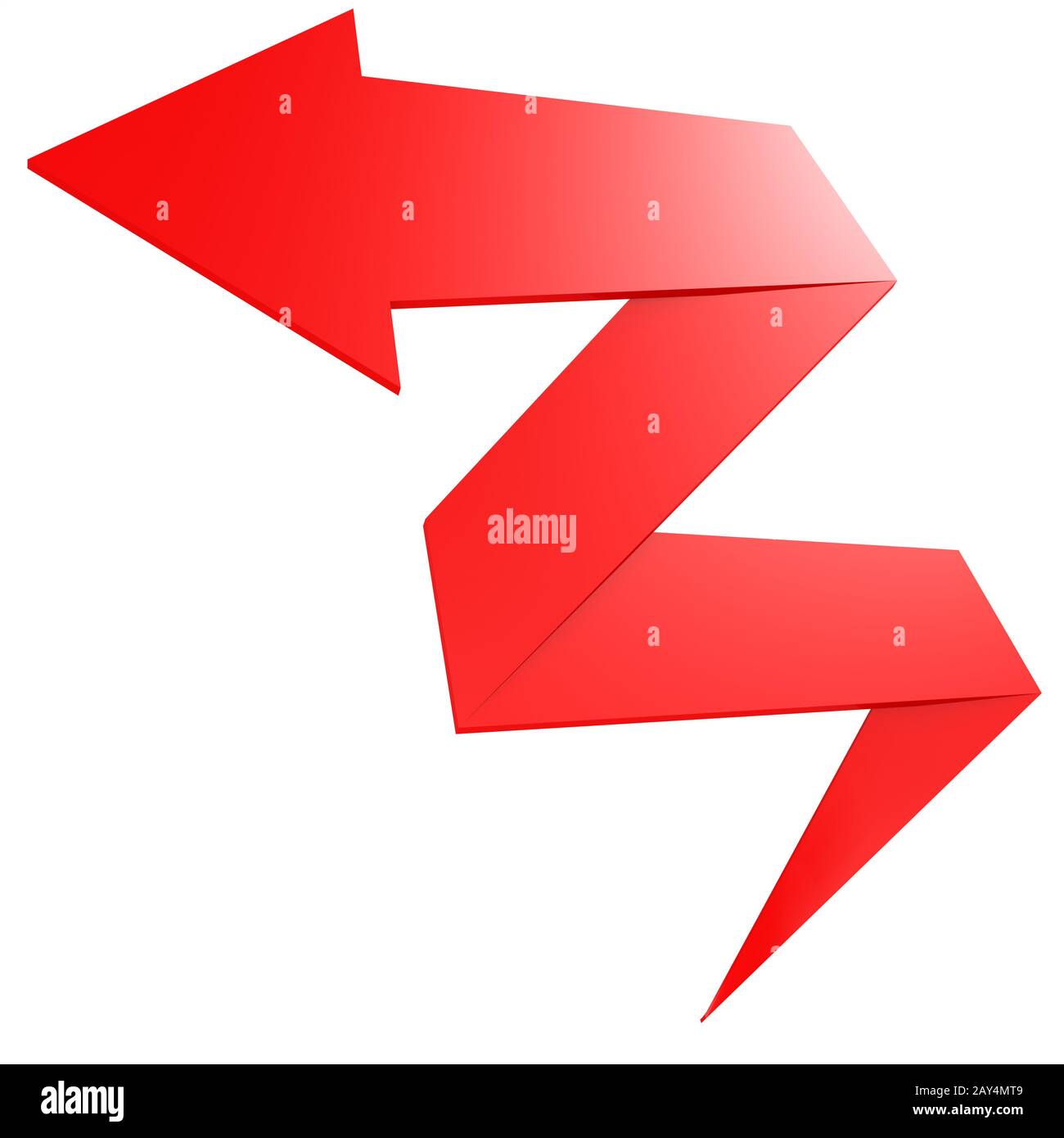 Bend red arrow Stock Photo - Alamy