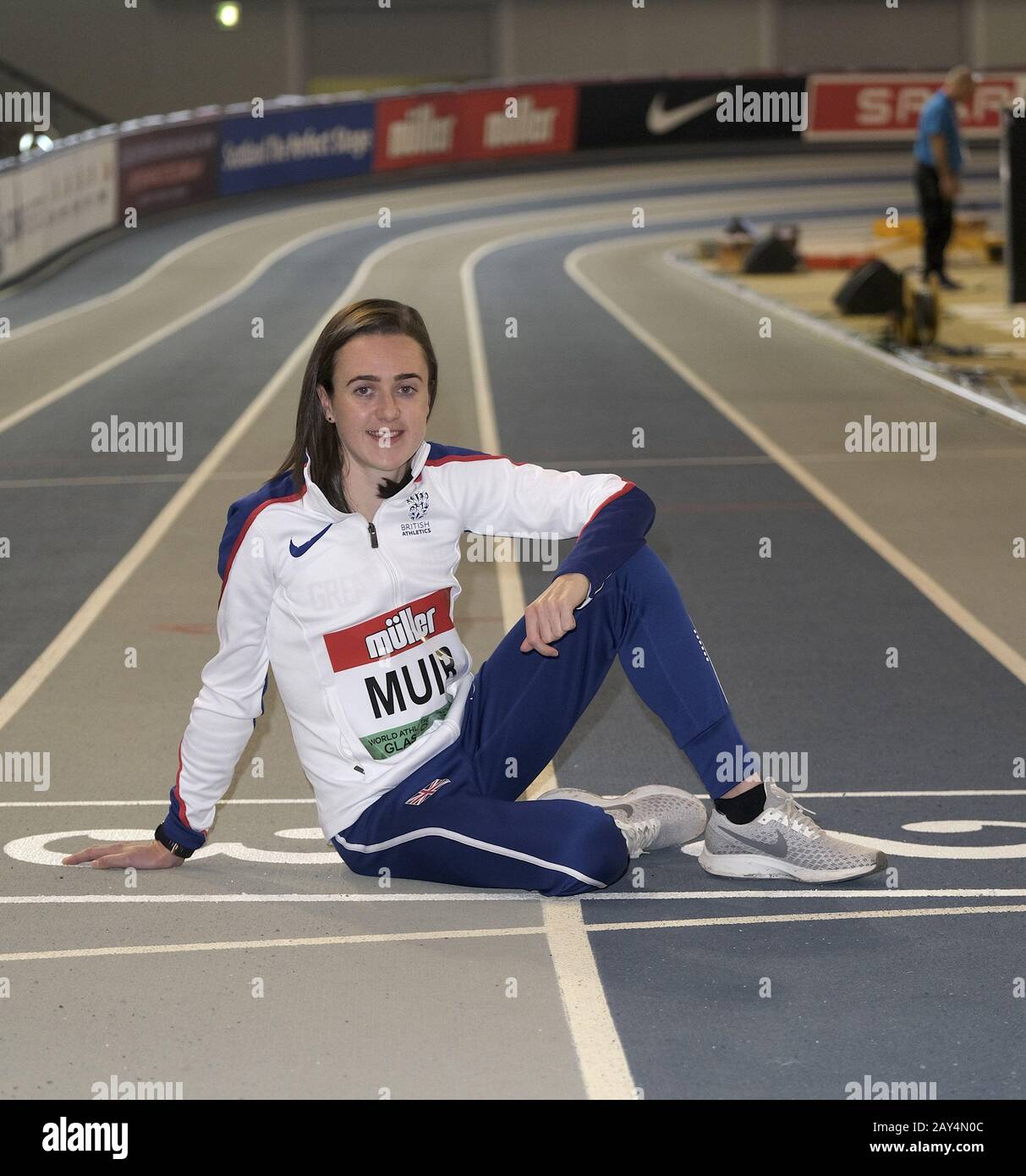Glasgow, UK. 14th Feb, 2020. Laura Muir (GBR), at a pre-event photocall ...