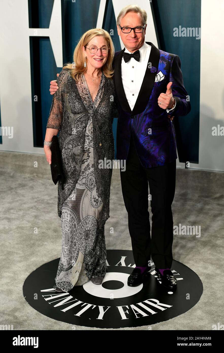 Paul Feig (right) and Laurie Feig attending the Vanity Fair Oscar Party ...