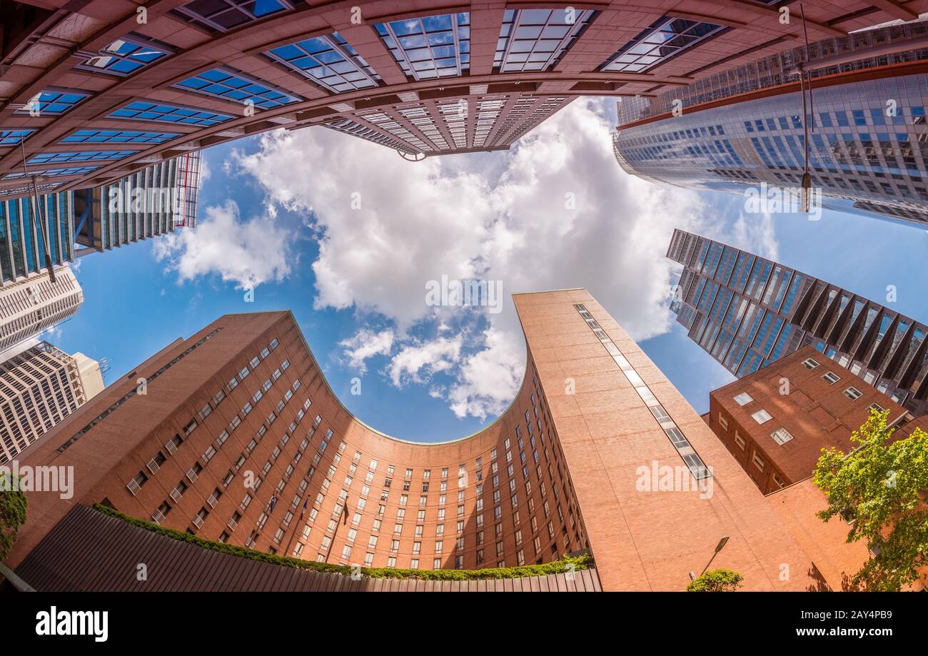Sydney skyscrapers, view from street level Stock Photo - Alamy