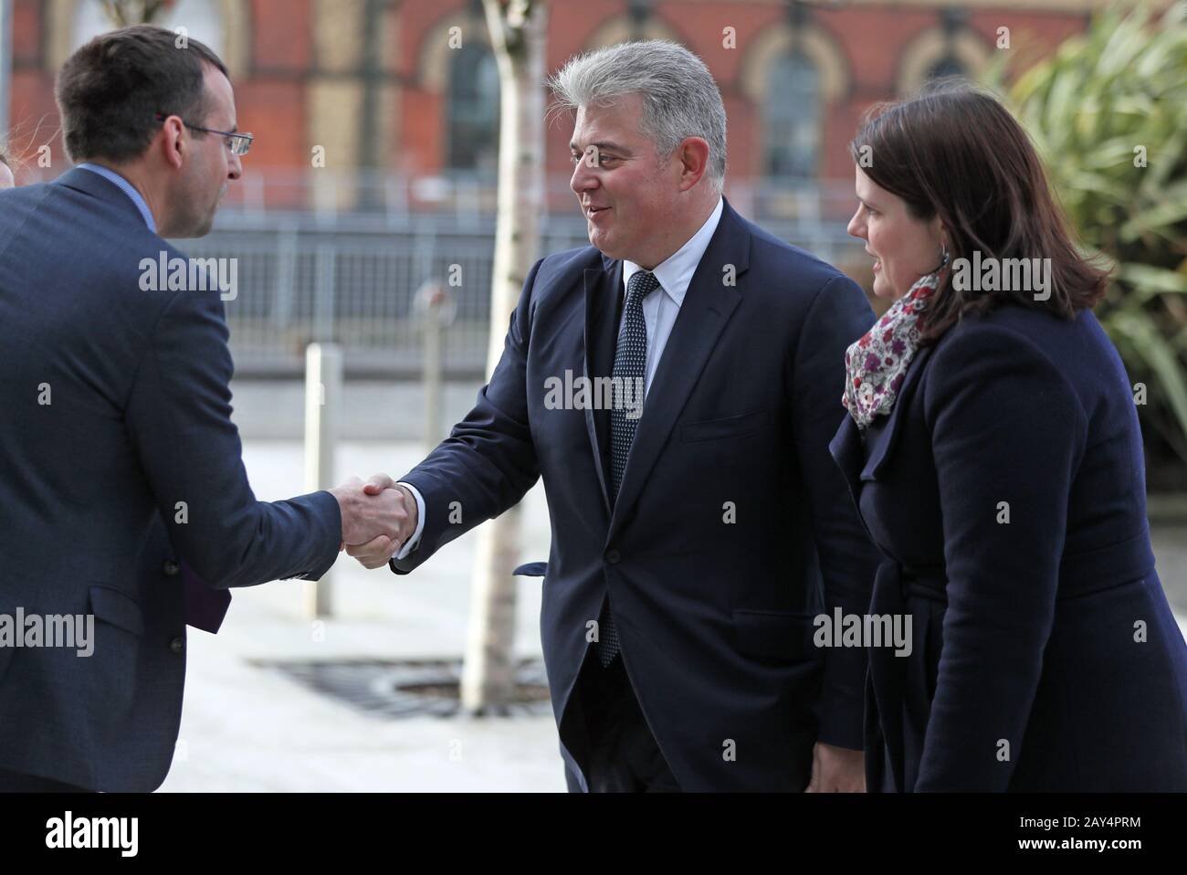 Newly appointed Northern Ireland Secretary Brandon Lewis (centre ...