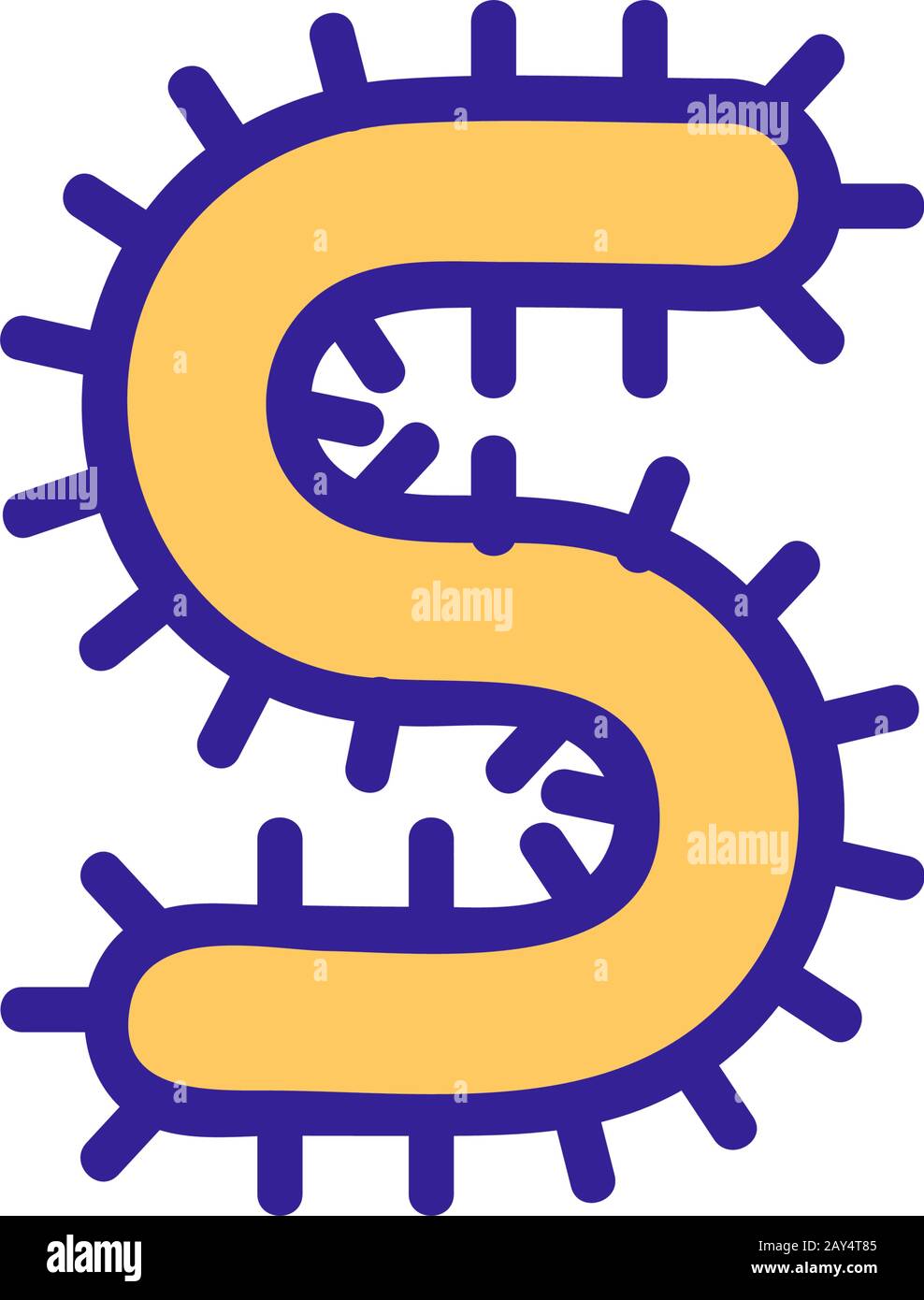 worm icon vector. Isolated contour symbol illustration Stock Vector ...