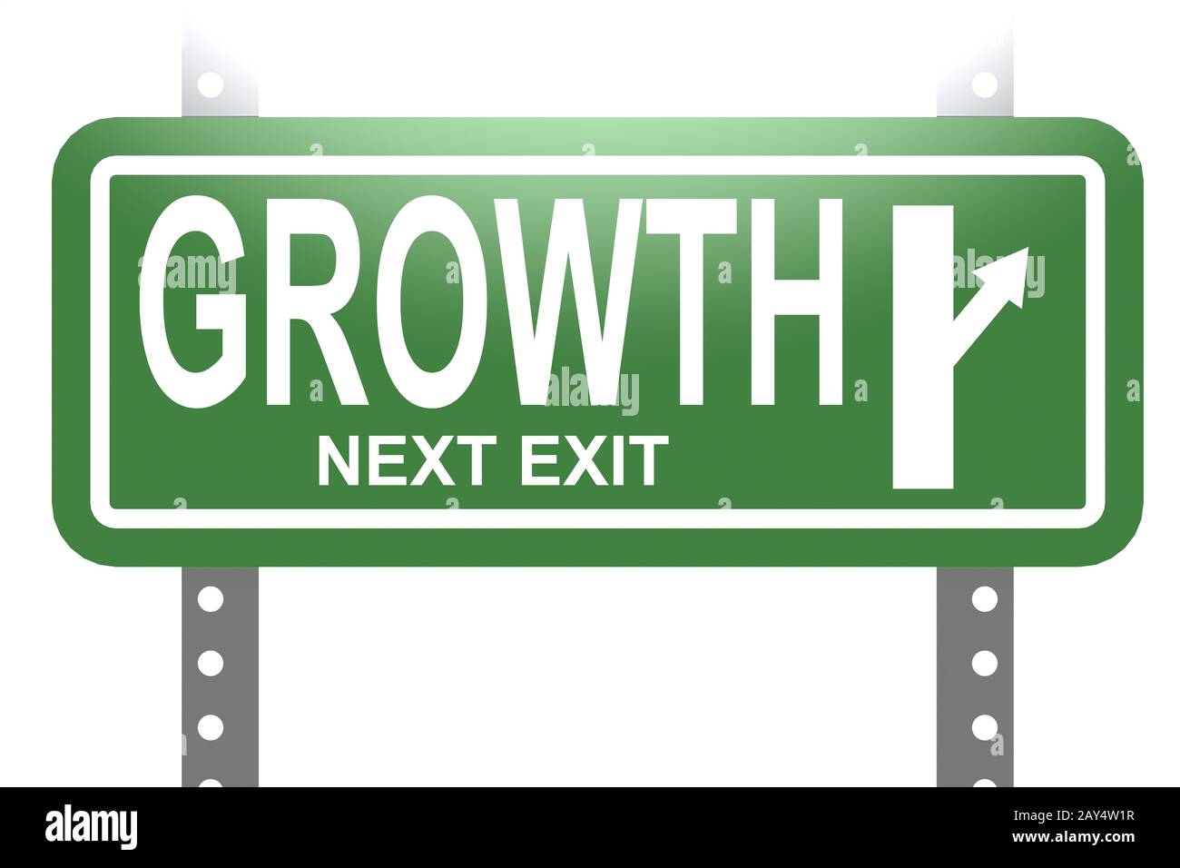 Growth green sign board isolated Stock Photo - Alamy
