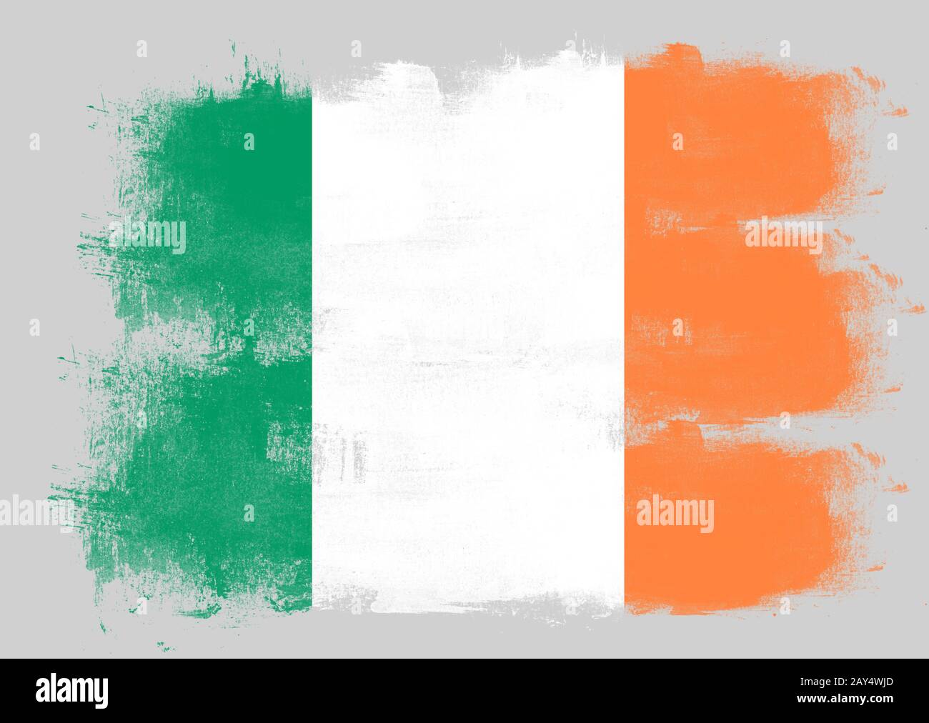Flag of Ireland painted with brush Stock Photo - Alamy