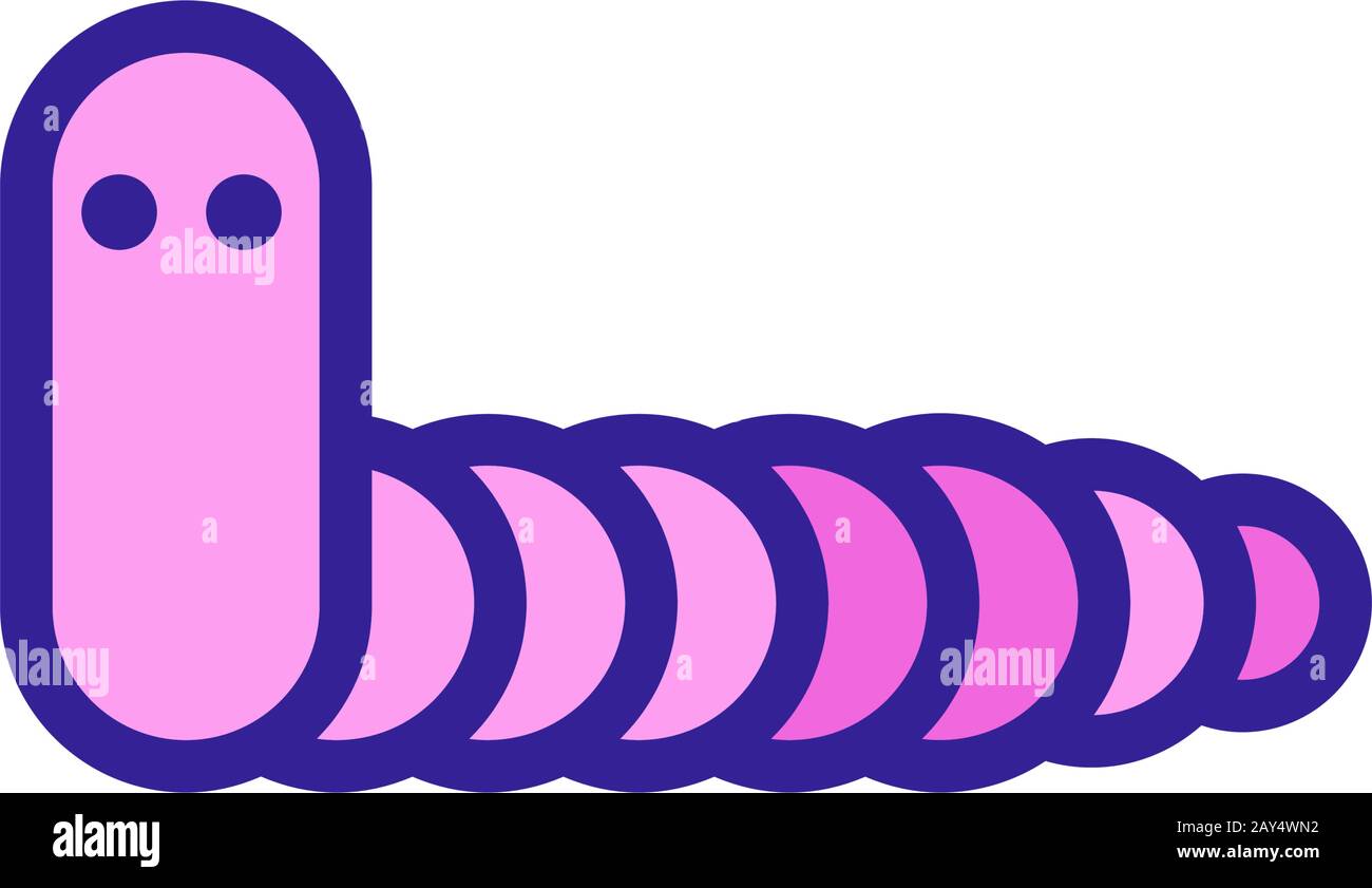 worm icon vector. Isolated contour symbol illustration Stock Vector ...