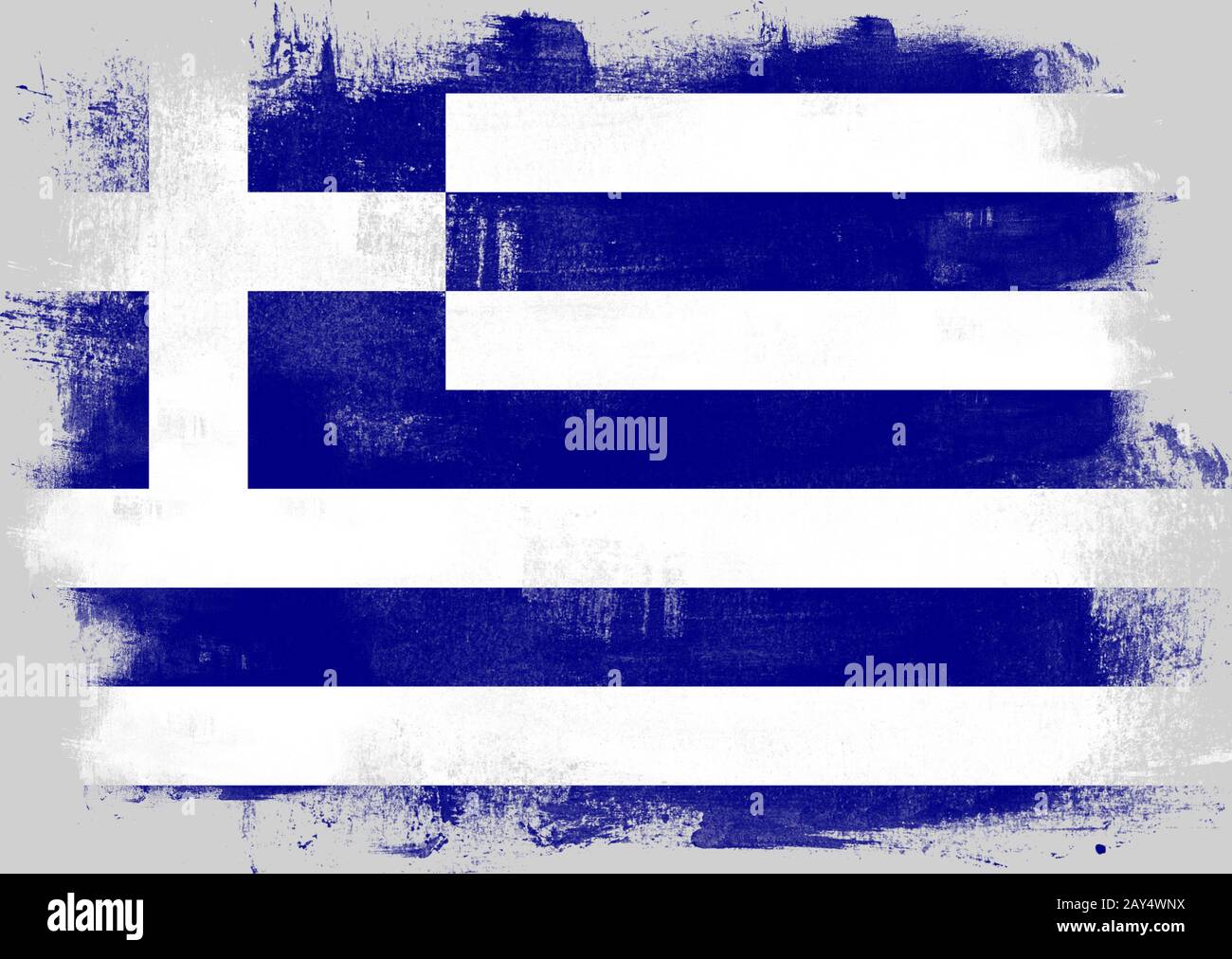 Flag of Greece painted with brush Stock Photo - Alamy