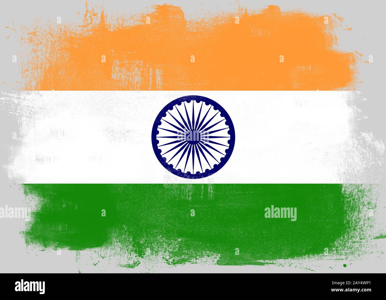 Flag of India painted with brush Stock Photo - Alamy