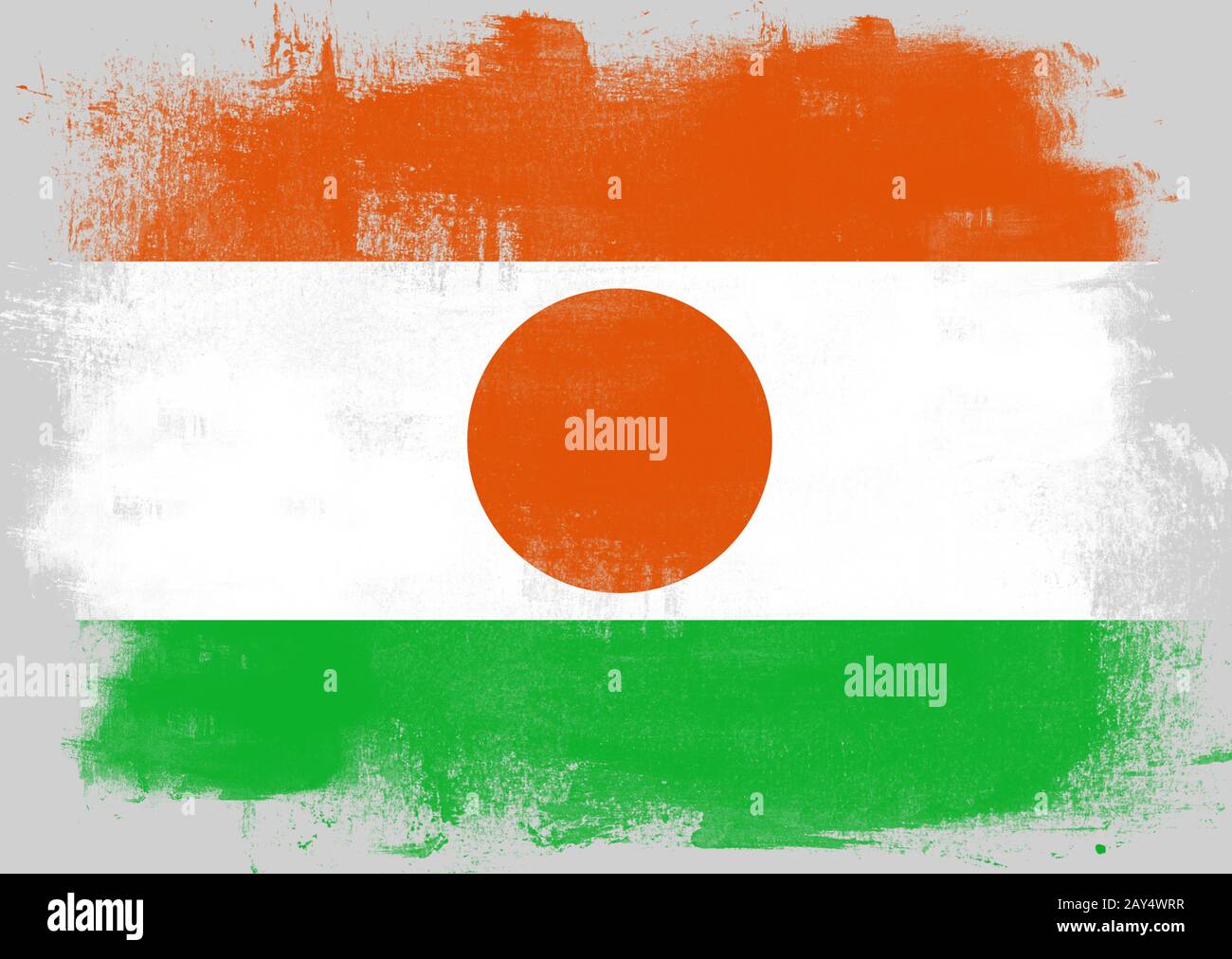 Flag of Niger painted with brush Stock Photo - Alamy