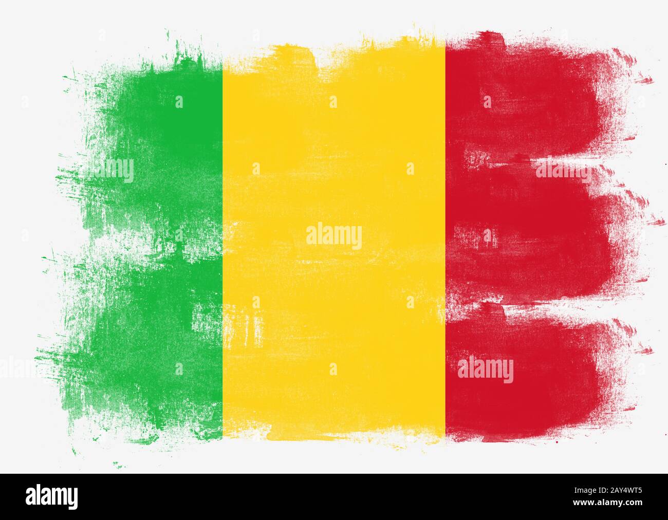 Flag of Mali painted with brush Stock Photo - Alamy