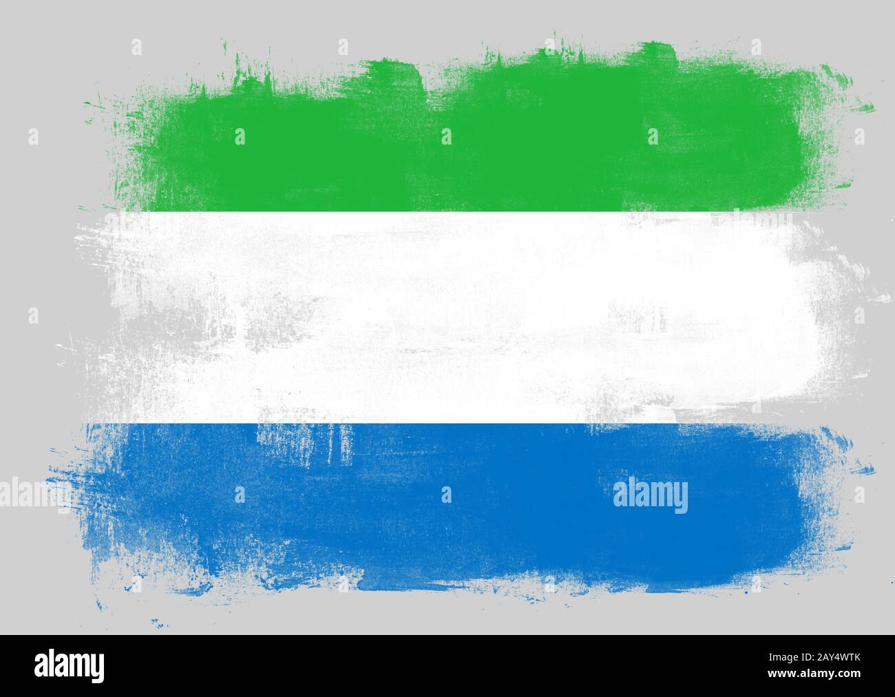 Flag of Sierra Leone painted with brush Stock Photo - Alamy