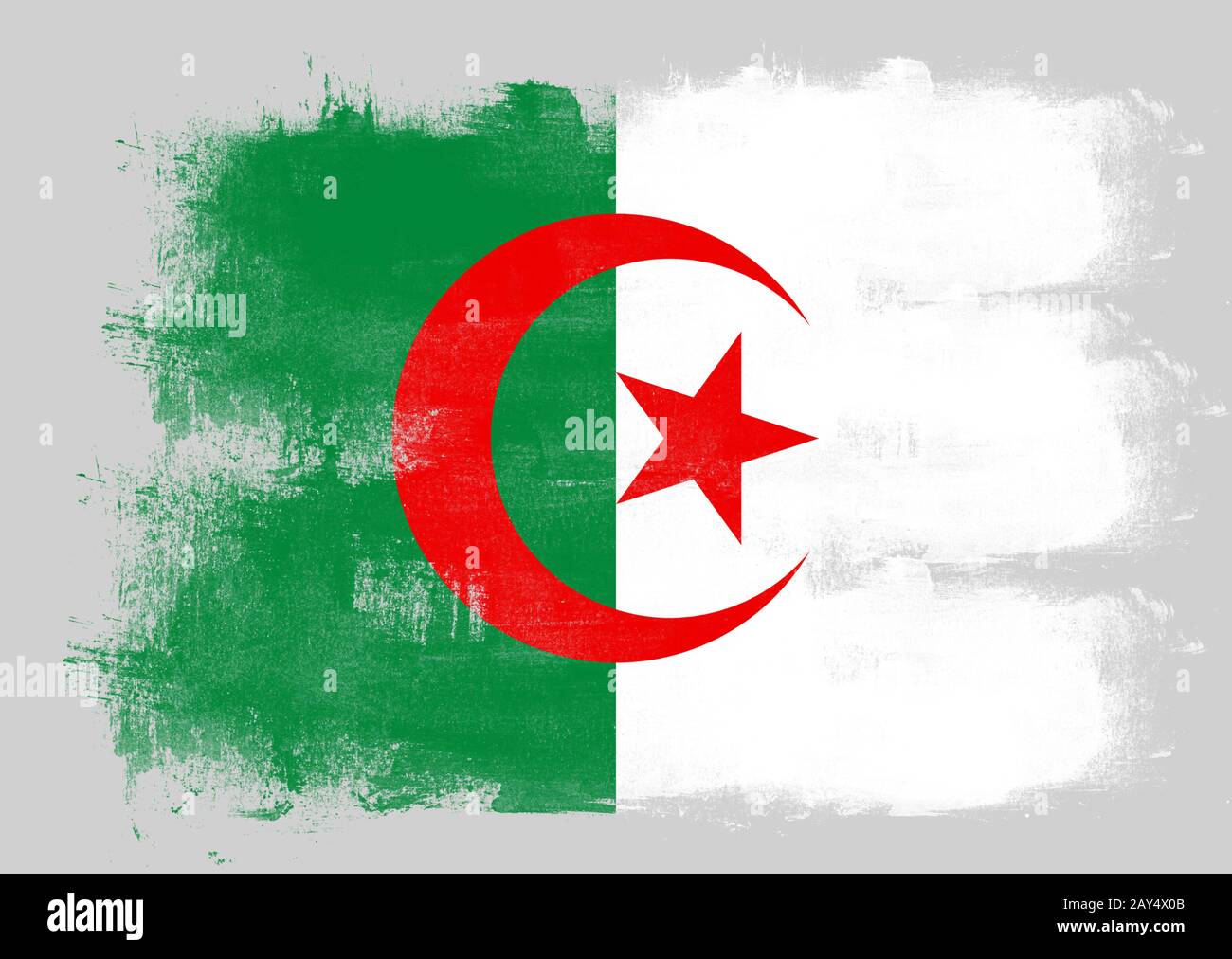Flag of Algeria painted with brush Stock Photo - Alamy