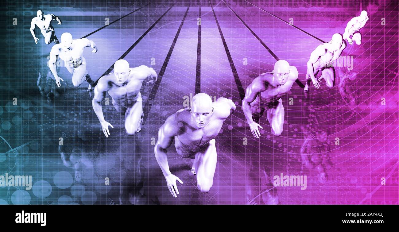 Businessmen Teamwork Running Together Stock Photo - Alamy