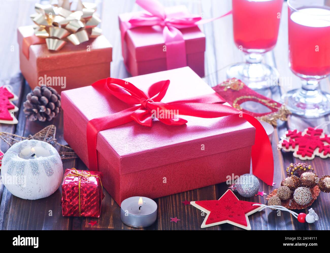 boxes for present Stock Photo - Alamy