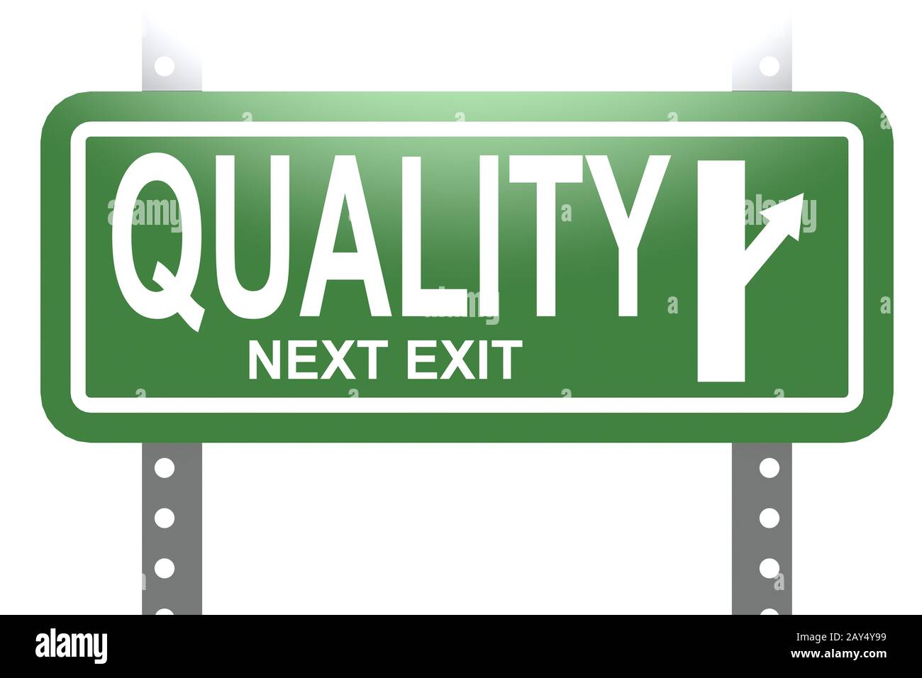 Quality green sign board isolated Stock Photo - Alamy