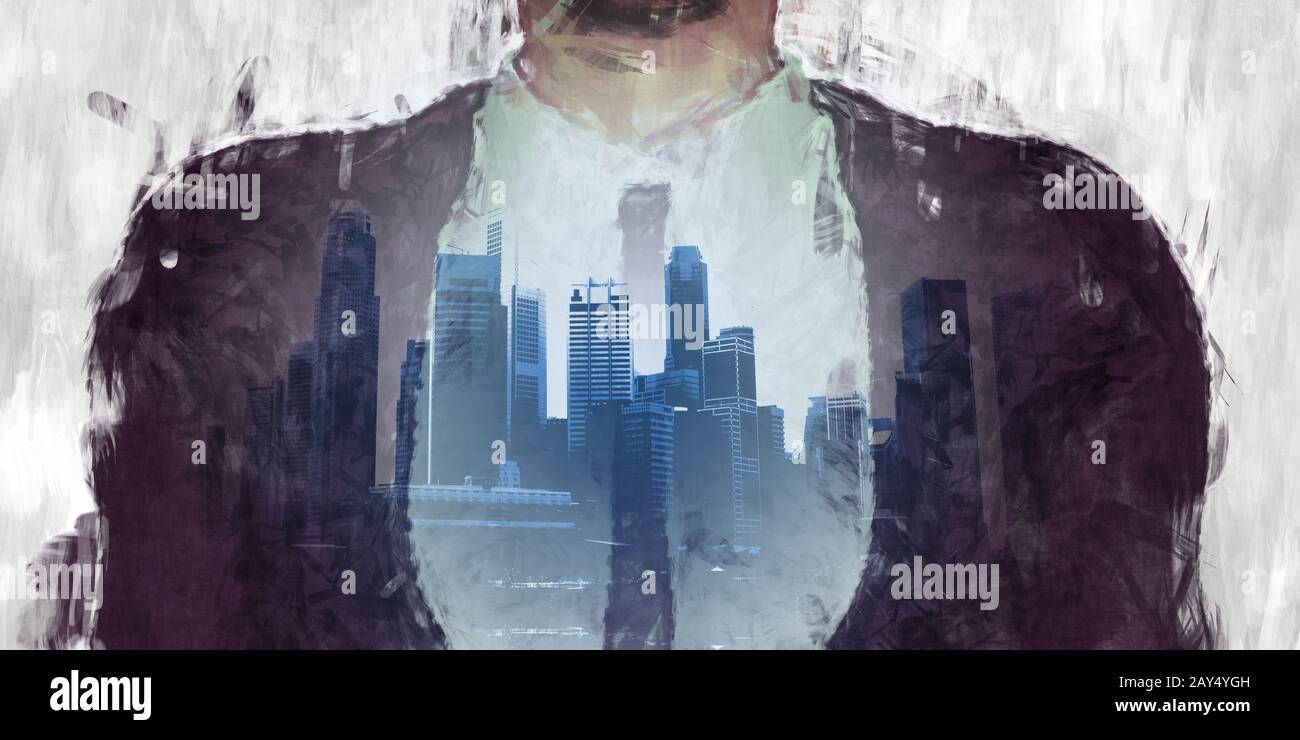 Corporate Dark Side of the City Stock Photo - Alamy