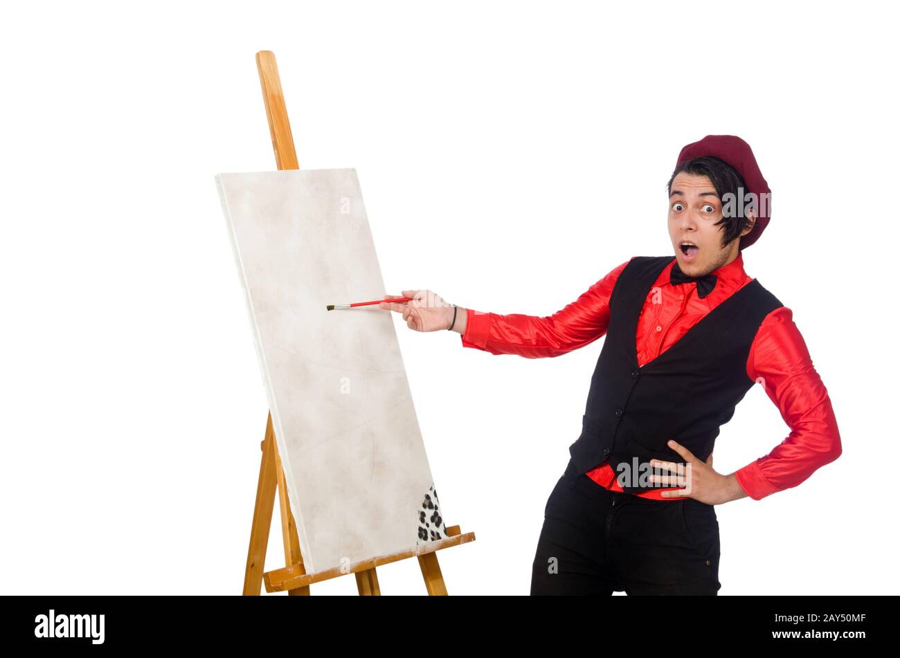 Funny artist isolated on white Stock Photo - Alamy