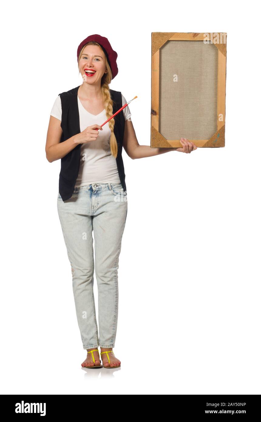 Young artist isolated on white Stock Photo - Alamy