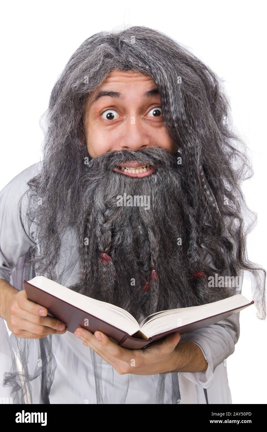 Funny old man isolated on white Stock Photo - Alamy