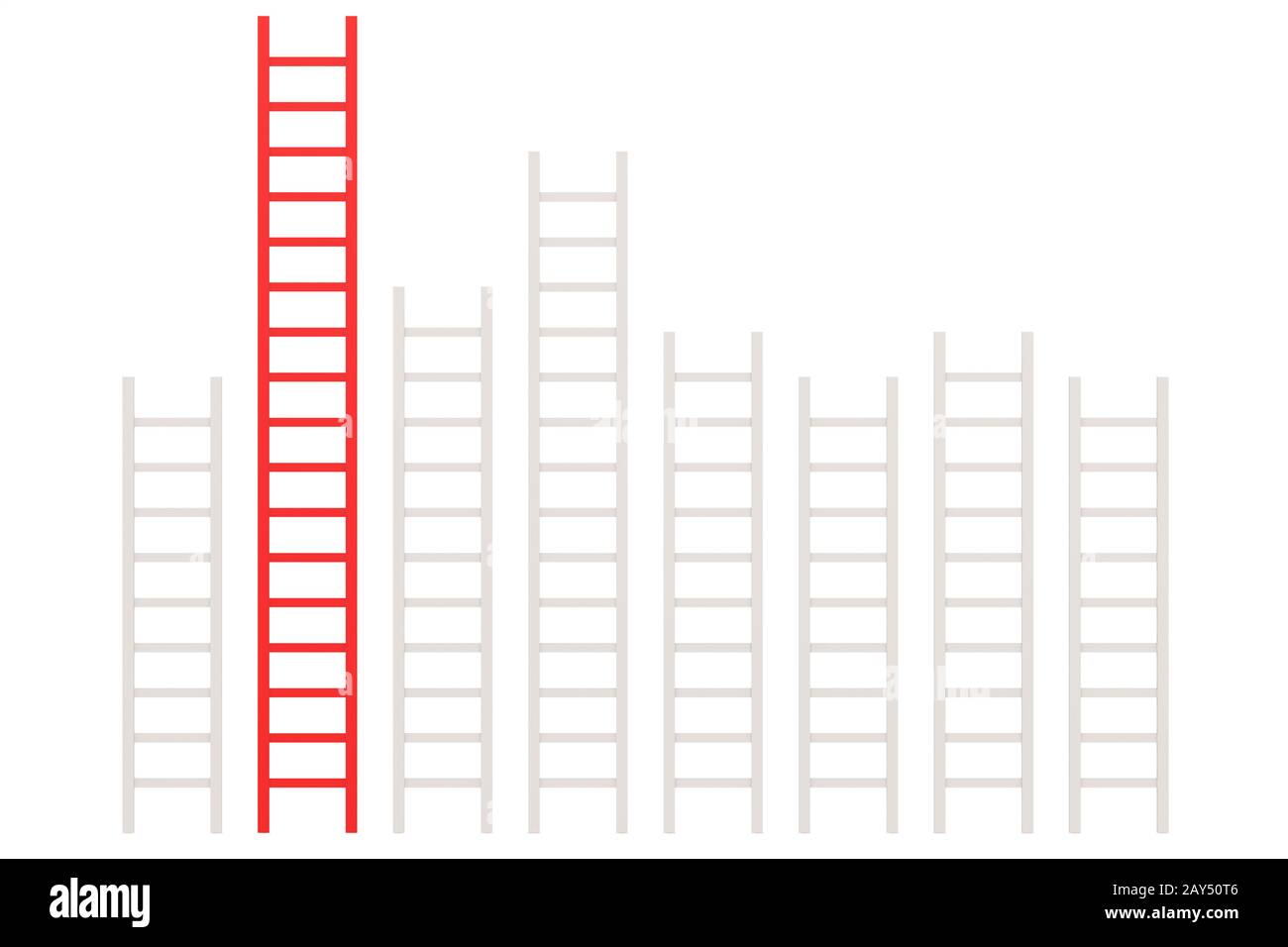 Red ladder among white Stock Photo - Alamy