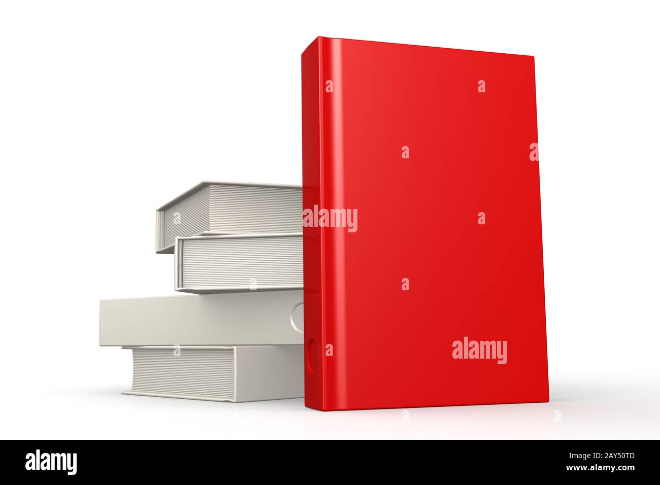 Stack of books red isolated Stock Photo - Alamy