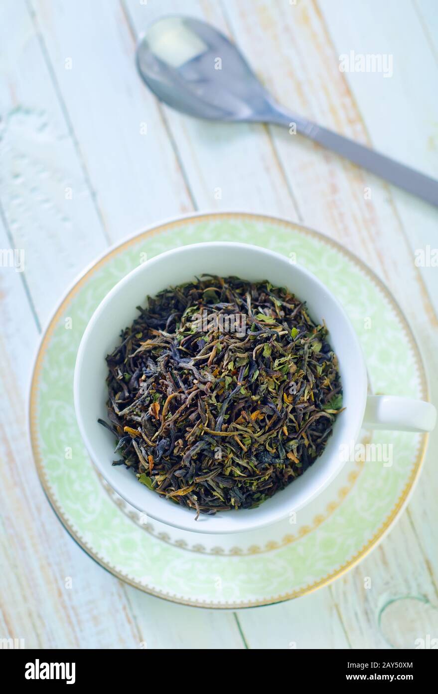 green tea in cup Stock Photo - Alamy