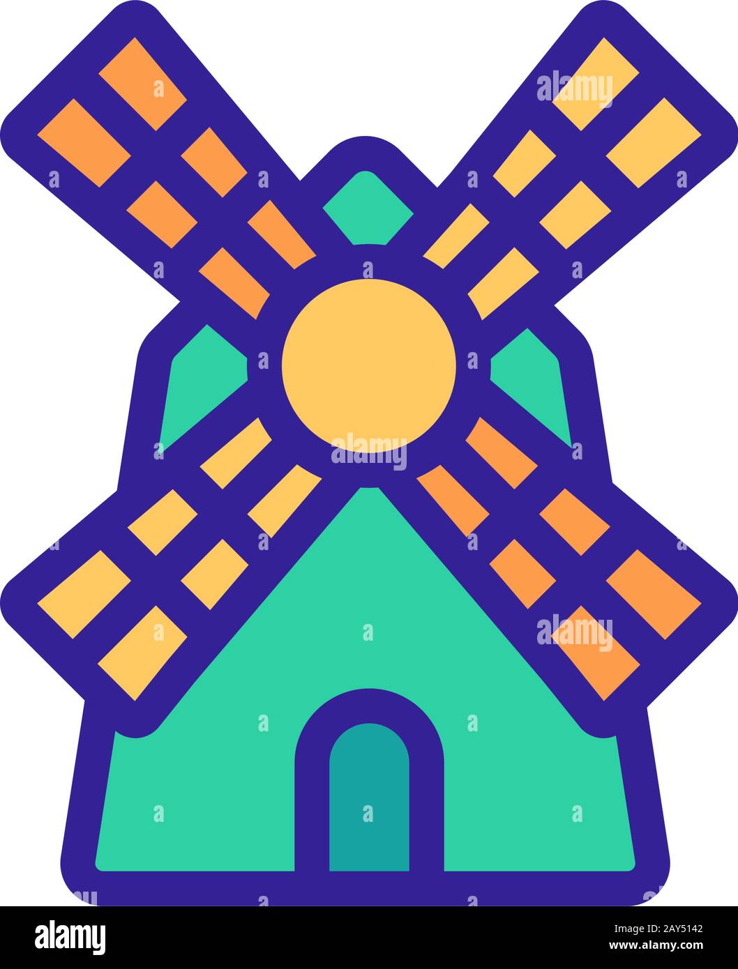 windmill icon vector. Isolated contour symbol illustration Stock Vector ...