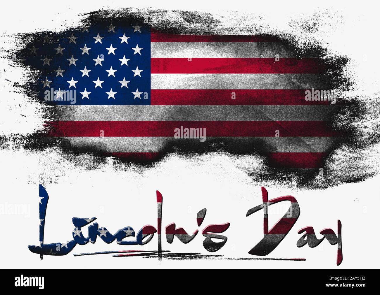 Flag of United States, Lincoln Day Stock Photo - Alamy