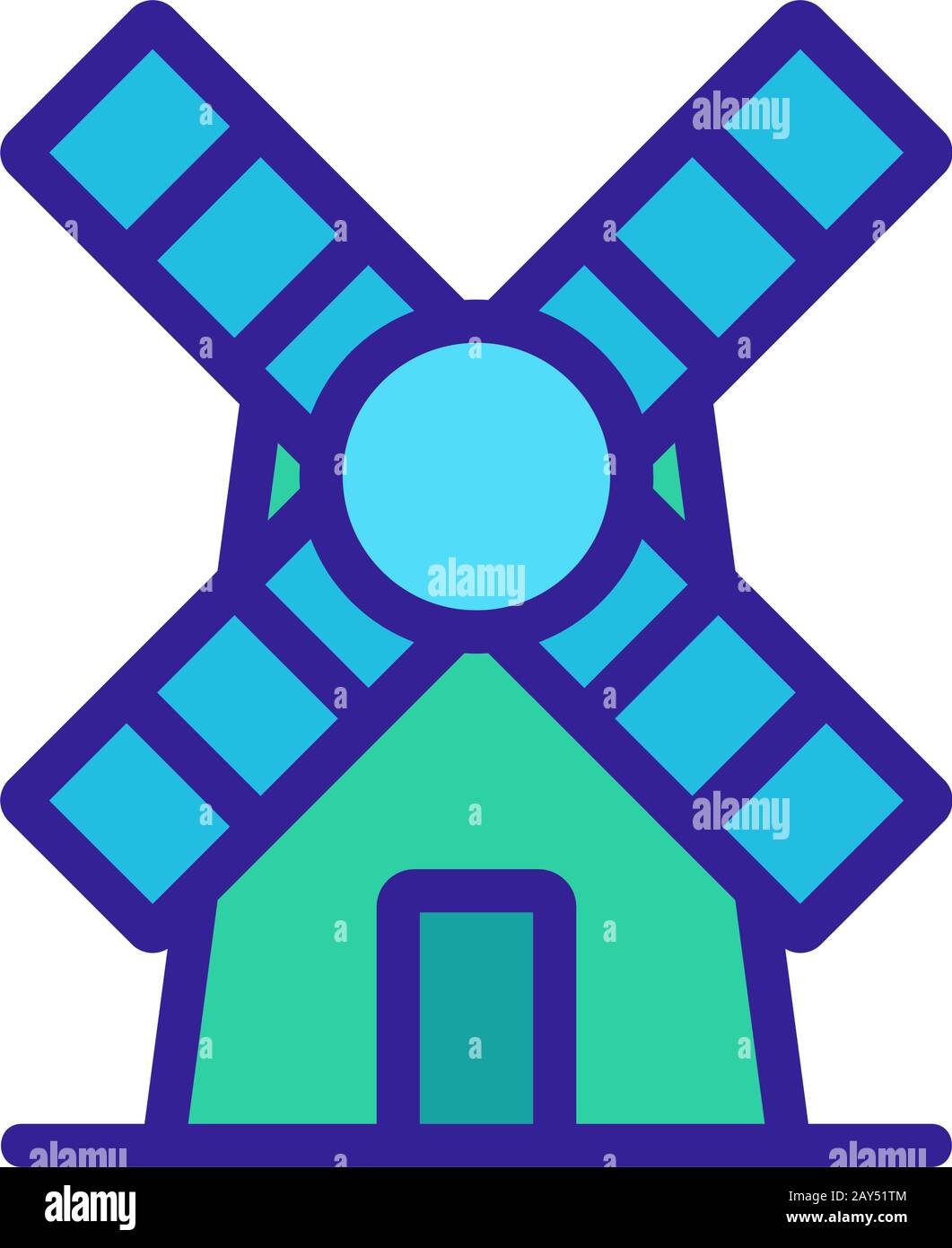 windmill icon vector. Isolated contour symbol illustration Stock Vector ...