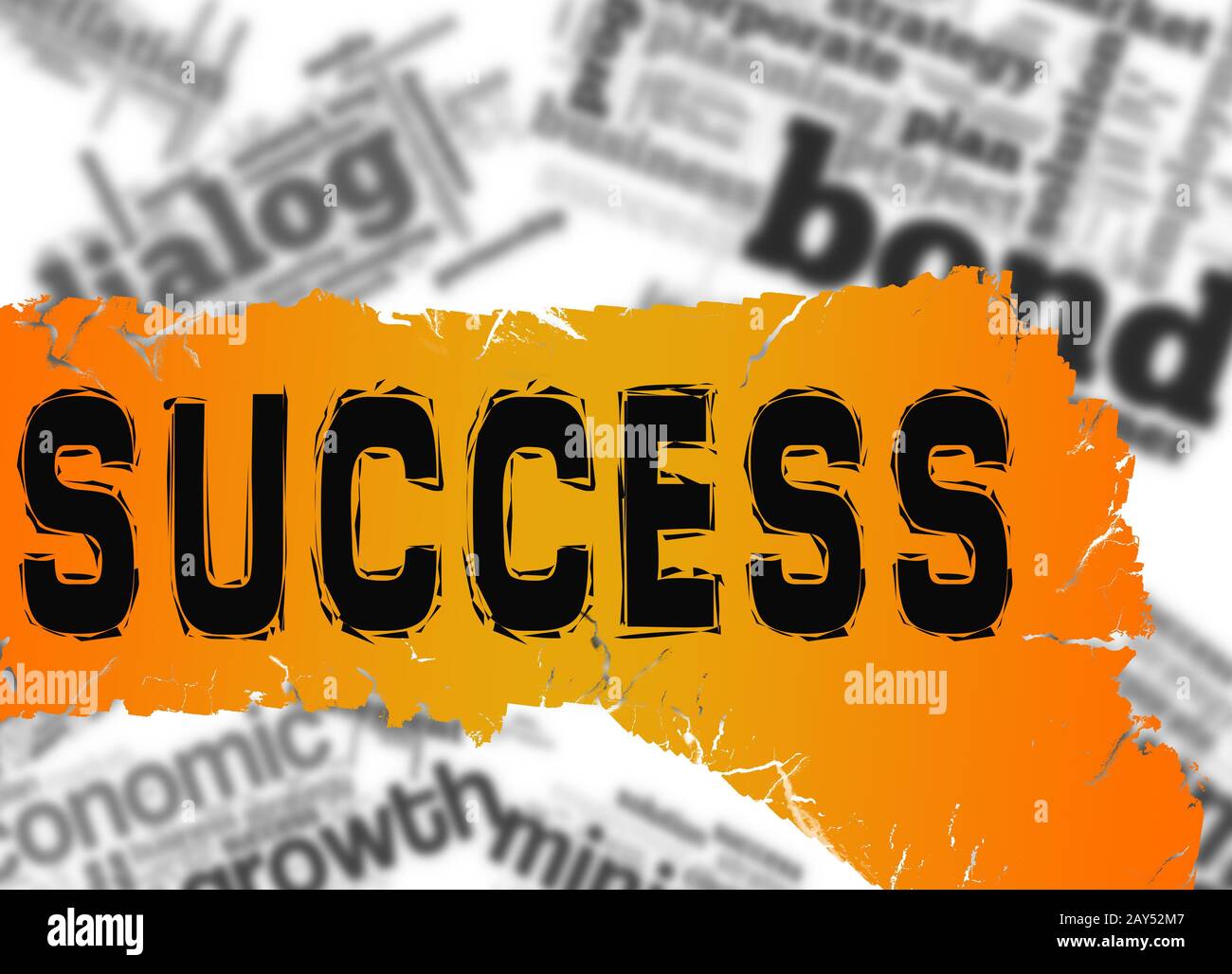 Word cloud with success word on yellow and red banner Stock Photo - Alamy