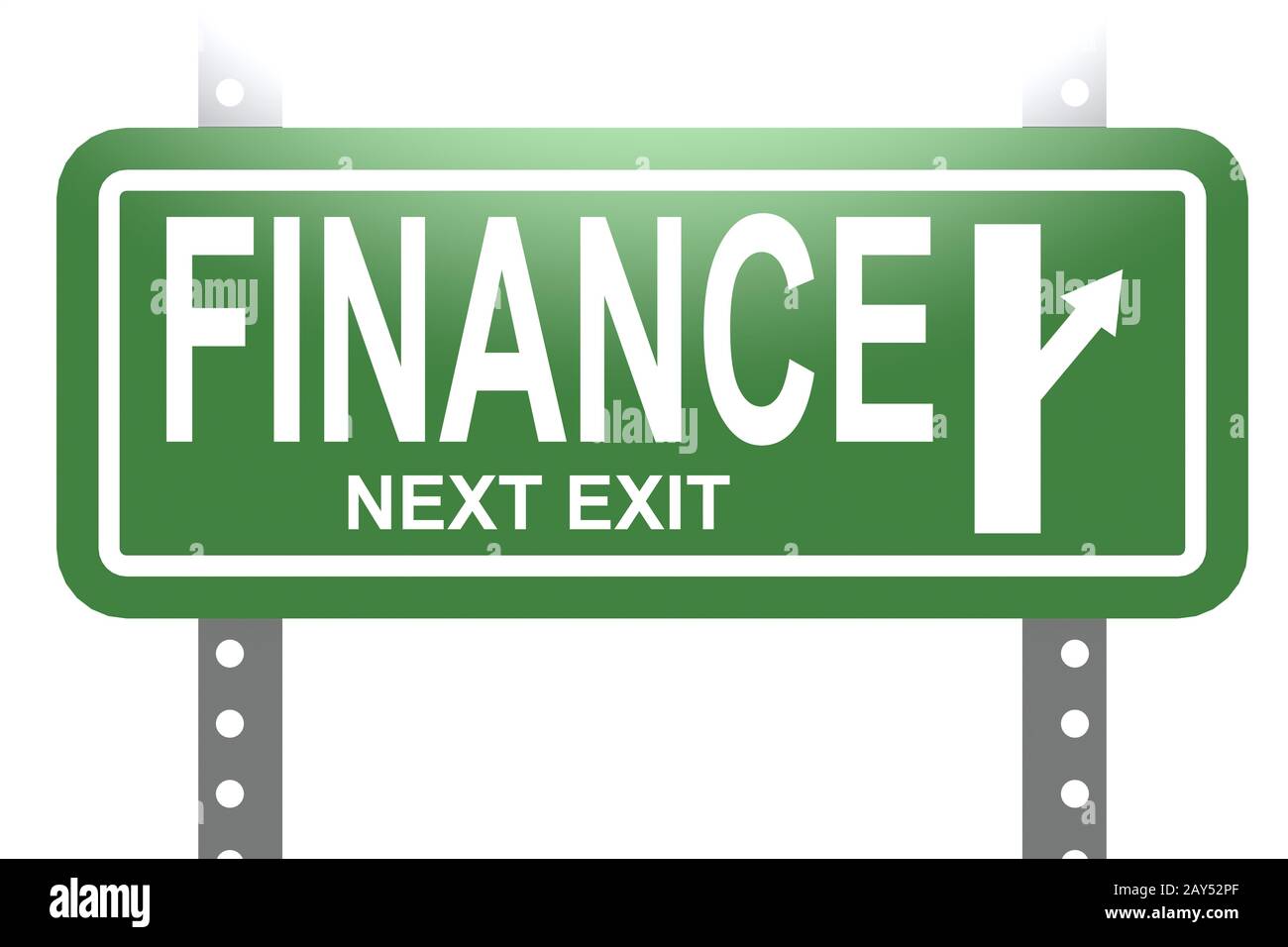 Finance green sign board isolated Stock Photo - Alamy