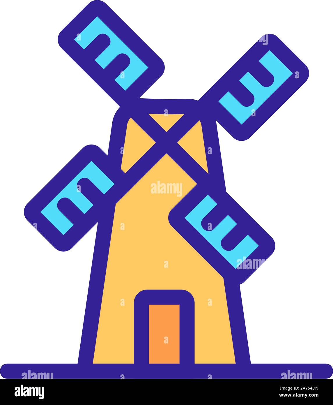 windmill icon vector. Isolated contour symbol illustration Stock Vector ...