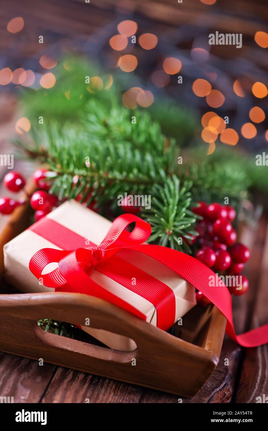 presents and christmas decoration Stock Photo - Alamy