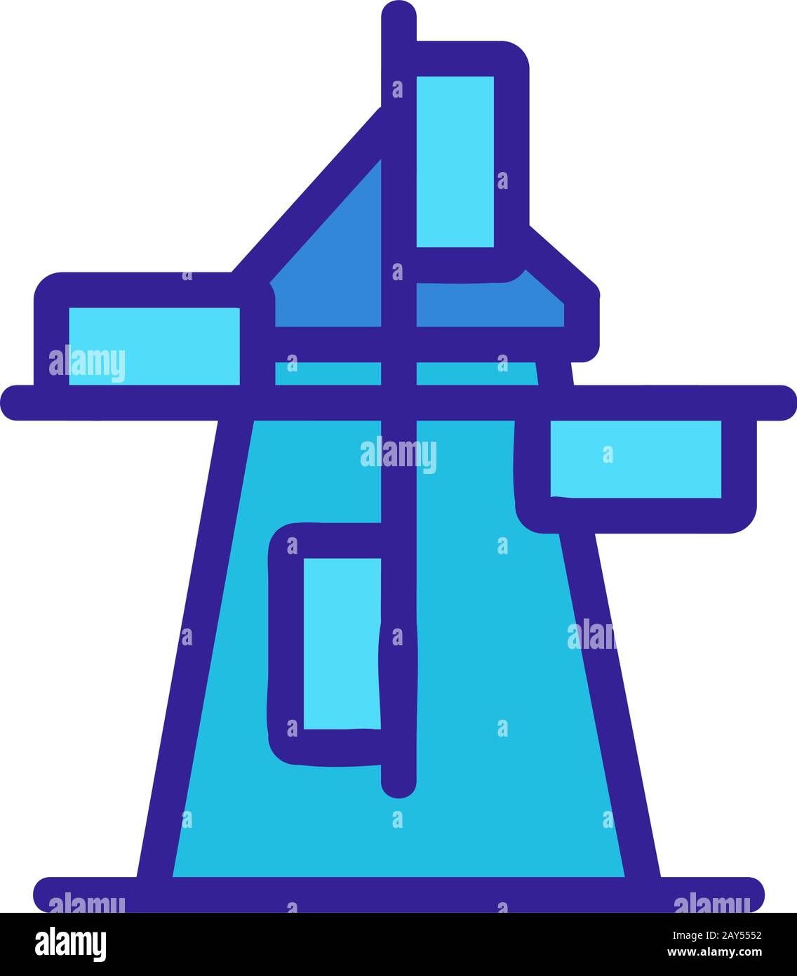 windmill icon vector. Isolated contour symbol illustration Stock Vector ...