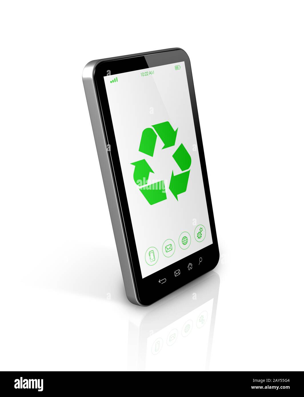 Recycle icon on screen Cut Out Stock Images & Pictures - Alamy