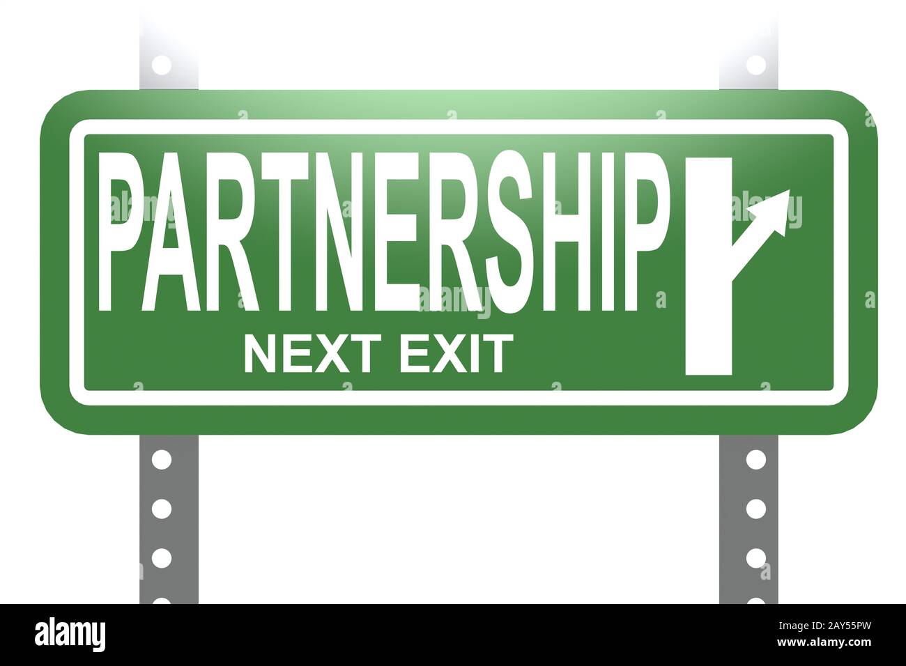 Partnership green sign board isolated Stock Photo - Alamy