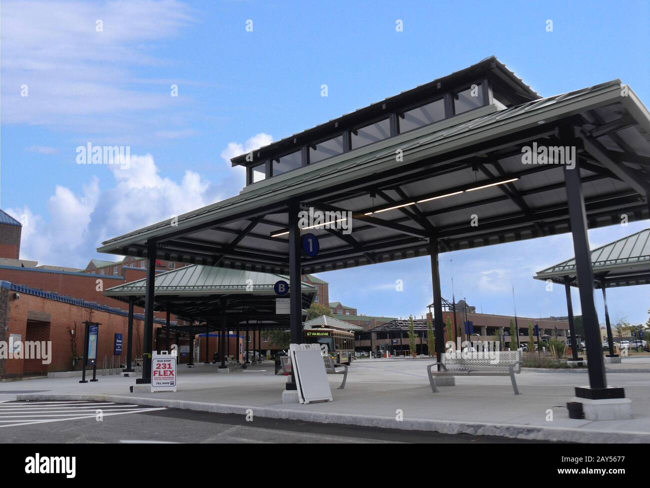 Newport, Rhode Island-September 2017: Medium close up of the bus ...