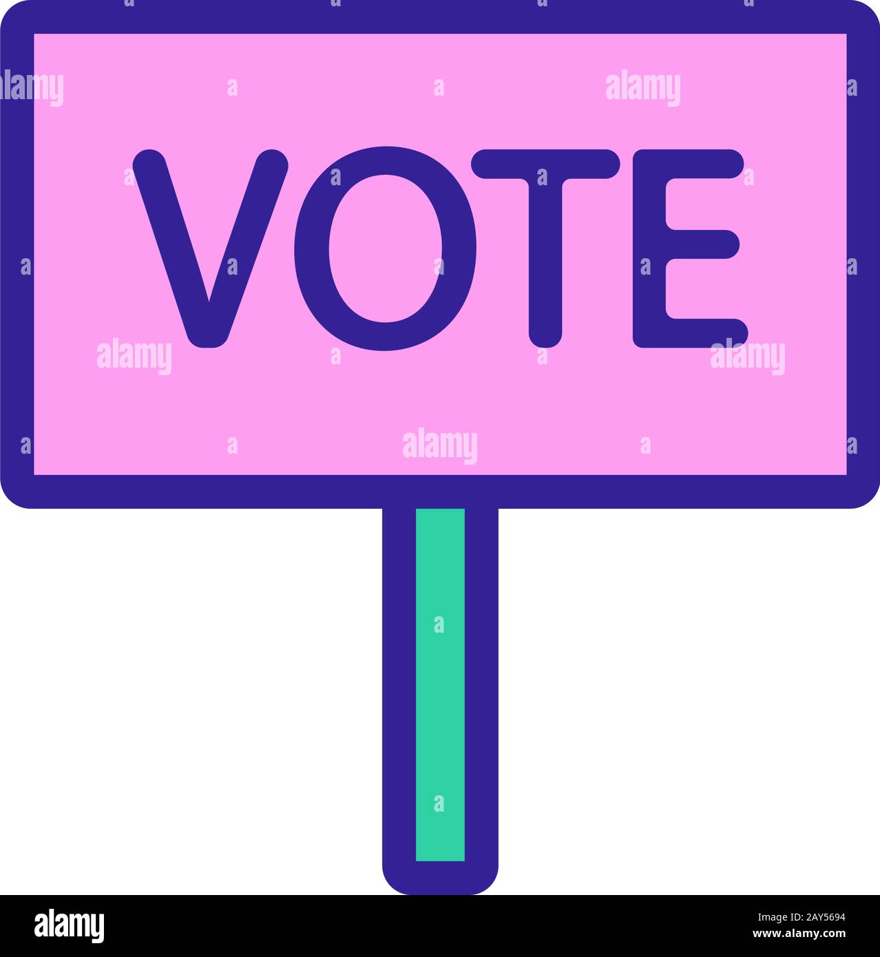 Voting icon vector. Isolated contour symbol illustration Stock Vector ...