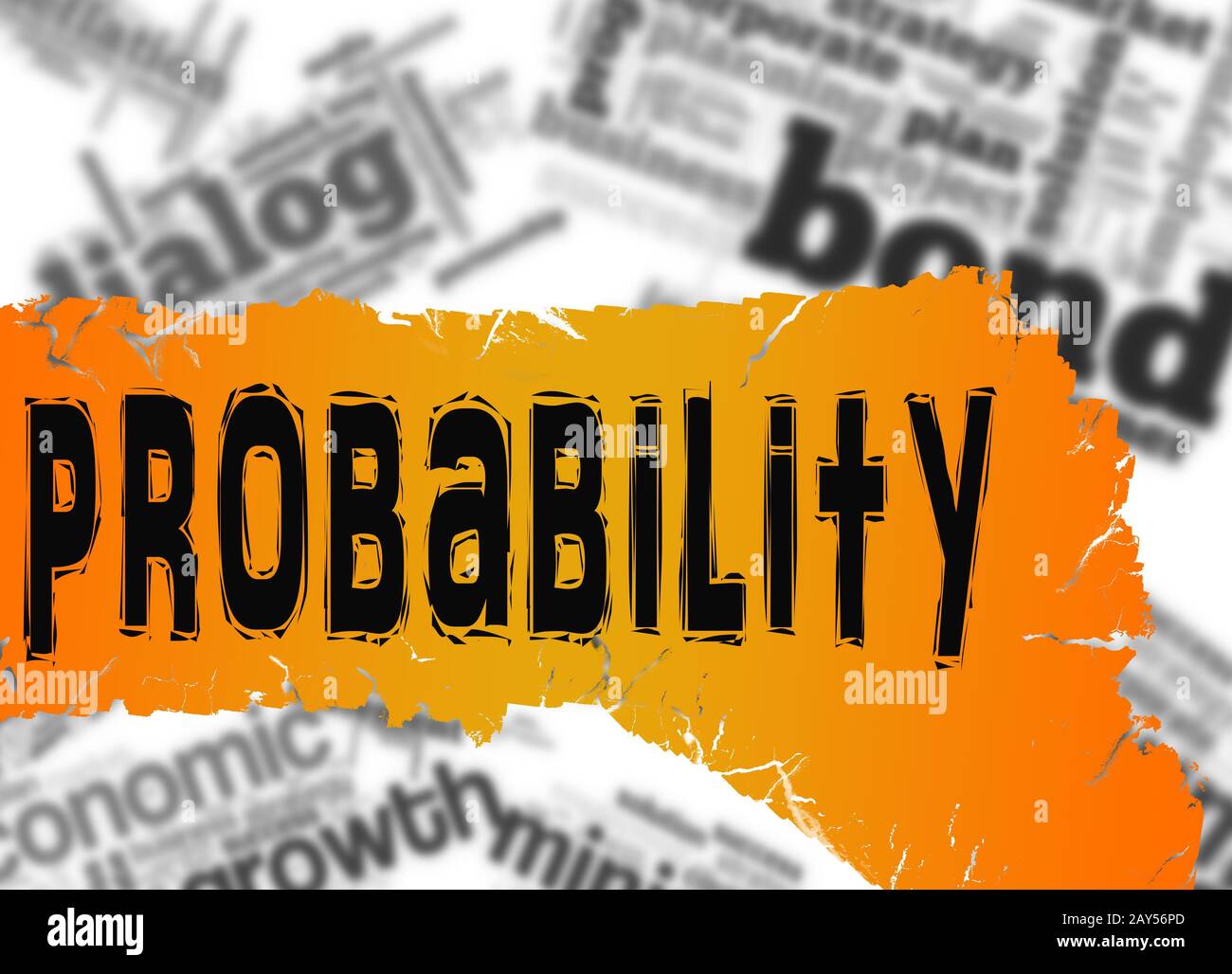Word cloud with probability word on yellow and red banner Stock Photo ...
