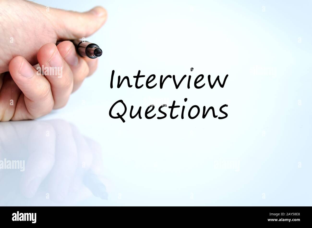 Interview questions text concept Stock Photo - Alamy