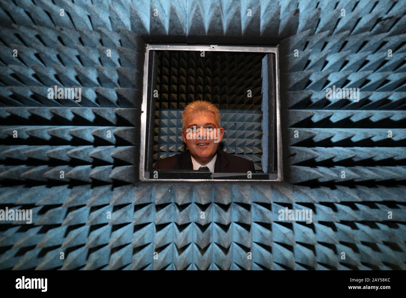 Newly appointed Northern Ireland Secretary Brandon Lewis in an anechoic ...