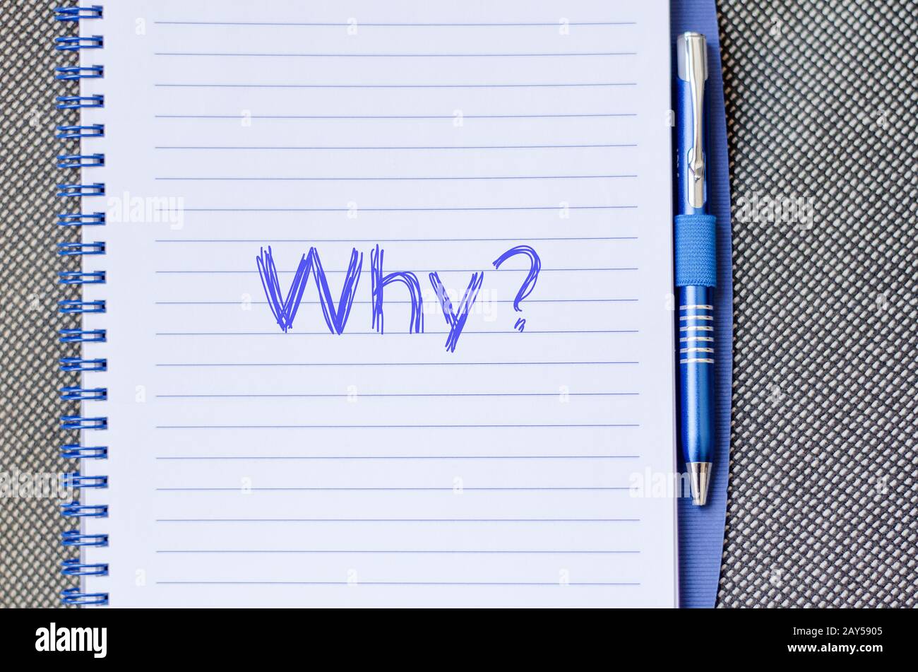Why write on notebook Stock Photo - Alamy