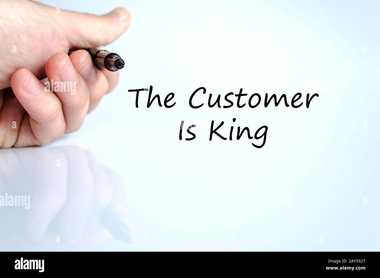 The customer is king text concept Stock Photo - Alamy