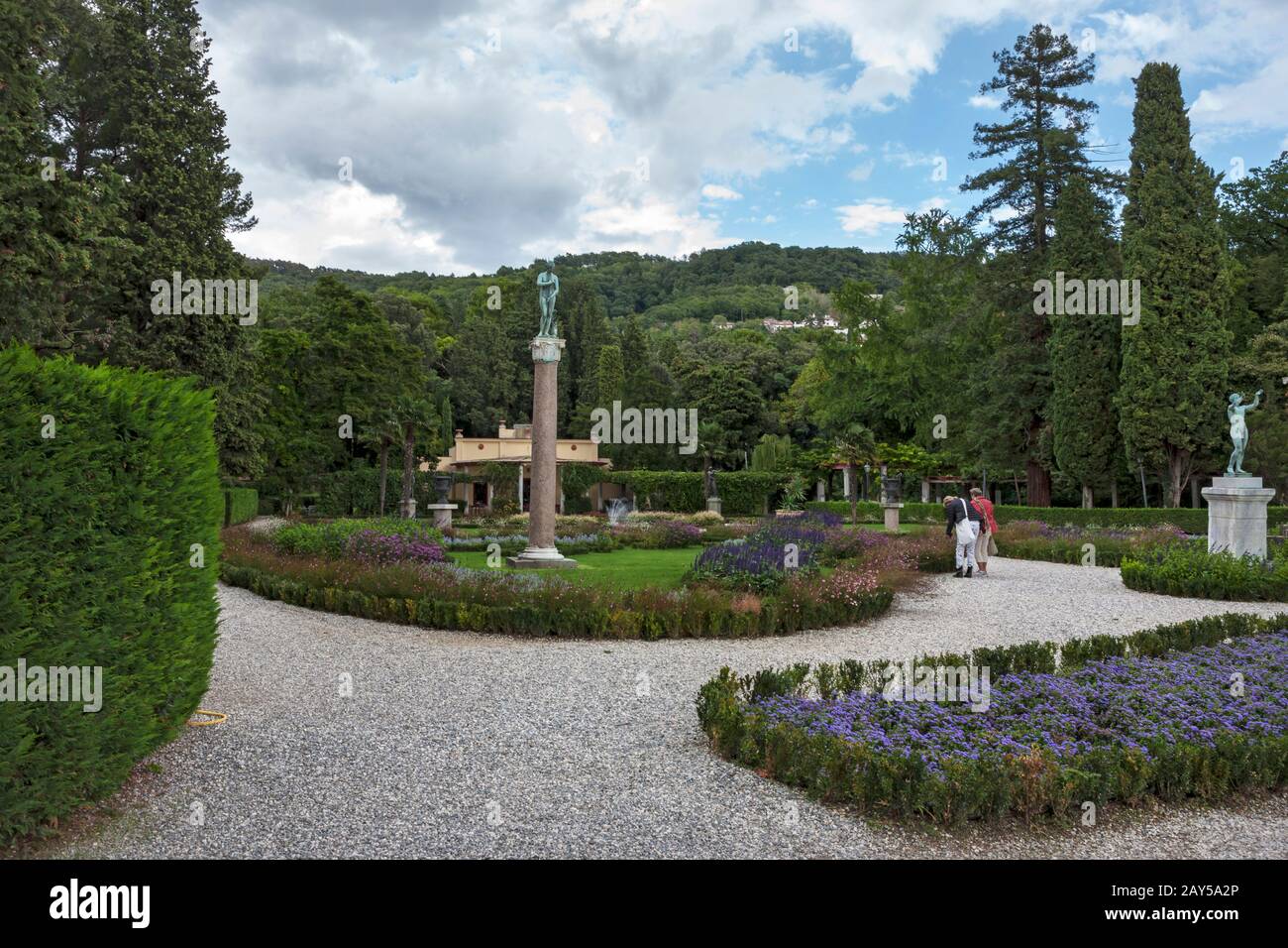 French-style formal garden, Parco del Castello di Miramare, Grignano ...