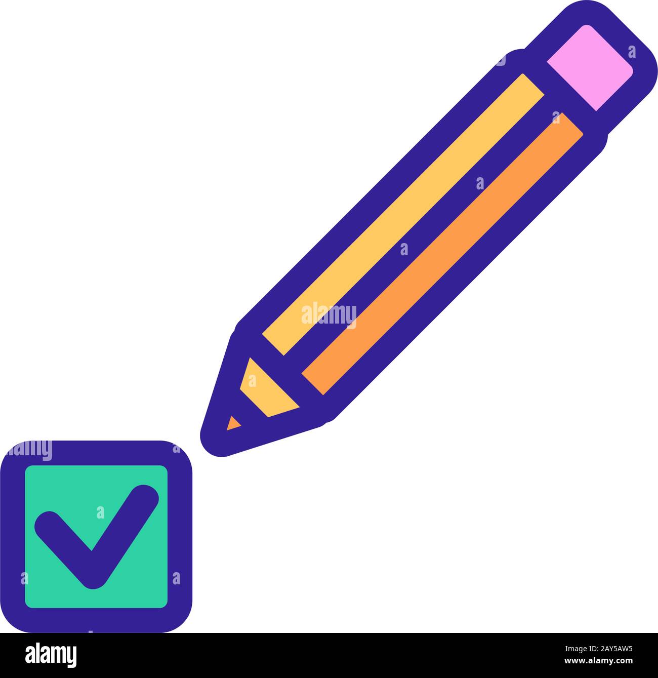 Pencil choice icon vector. Isolated contour symbol illustration Stock ...