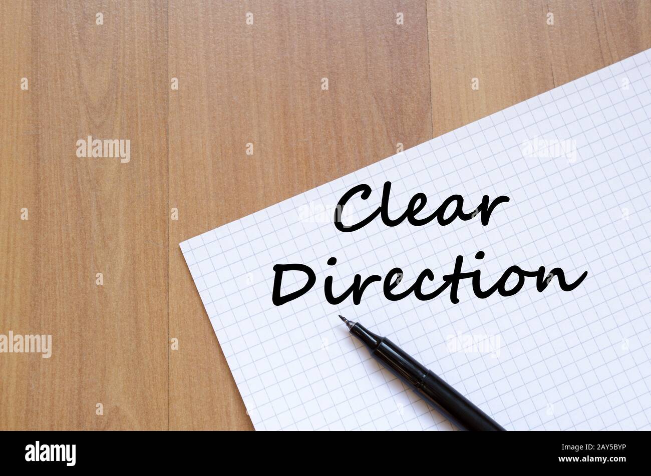 Clear direction write on notebook Stock Photo - Alamy