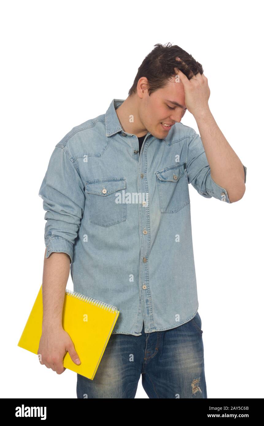 Young student isolated on white Stock Photo - Alamy